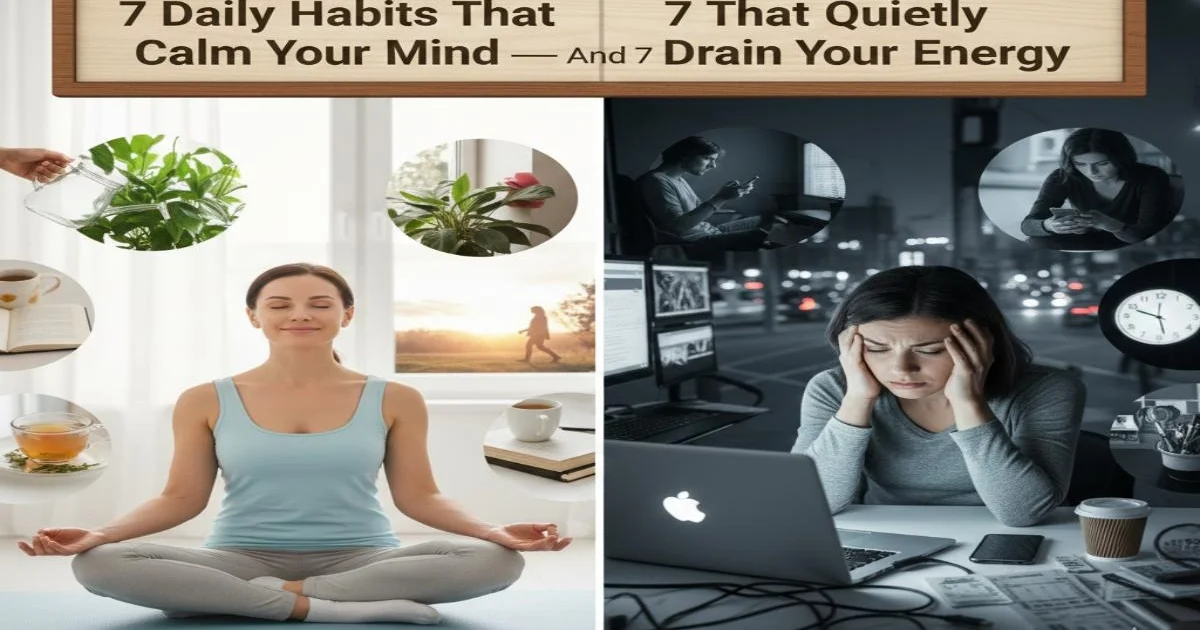 7 Daily Habits That Calm Your Mind And 7 That Quietly Drain Your Energy