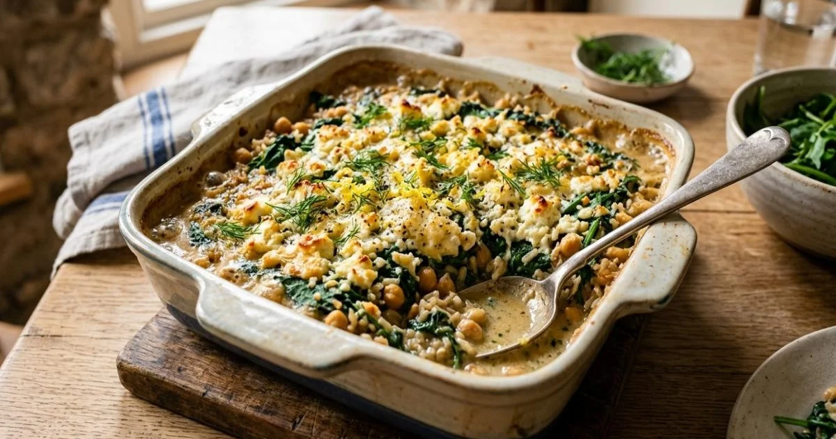 This Spinach, Chickpea, and Feta Casserole Is the Cozy One-Pan Dinner ...