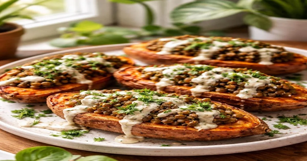 This Stuffed Sweet Potato With Hummus Sauce Is the Easy 5-Ingredient ...